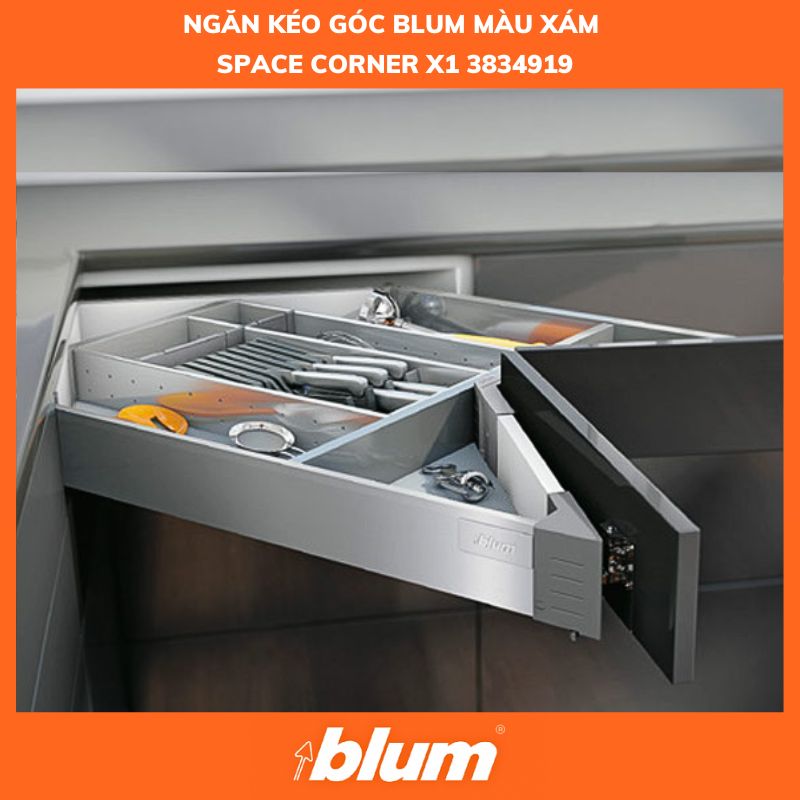 Ngăn Kéo Góc Blum Màu Xám SPACE CORNER X1 3834919 - Khang Quân Home VN